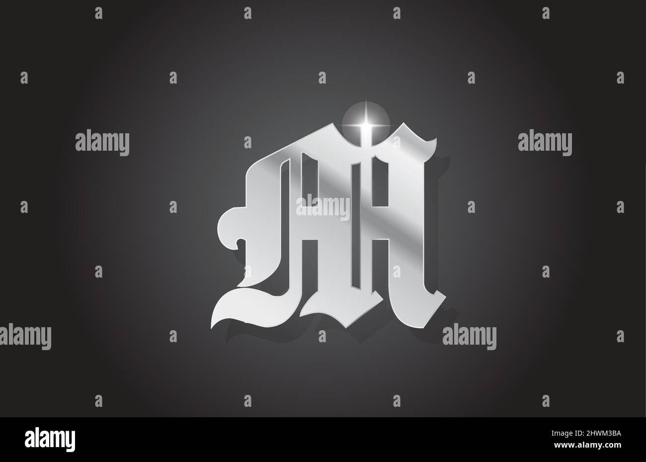 M vintage grey alphabet letter logo icon design. Creative template for ...