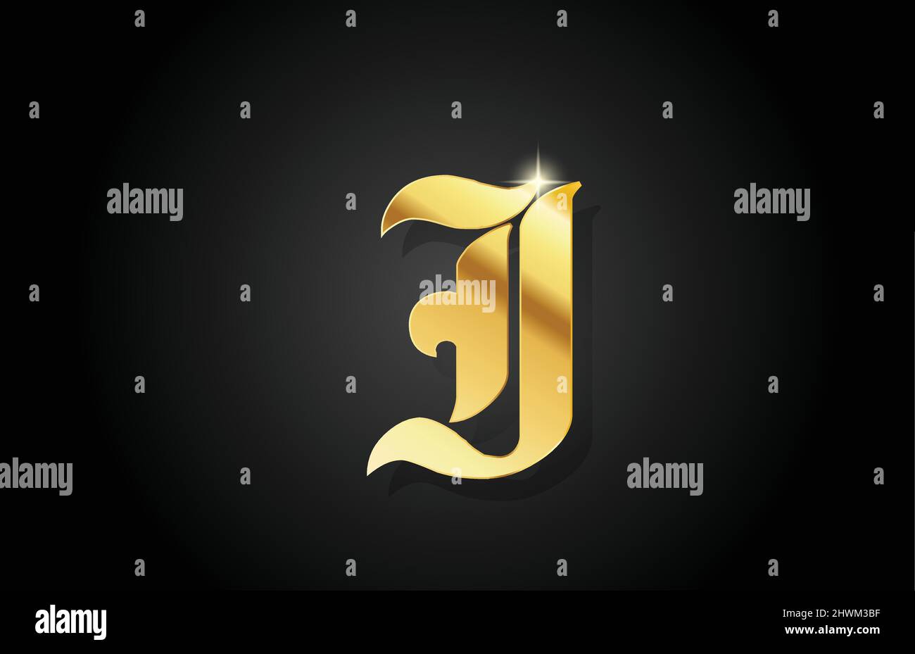 I vintage gold alphabet letter logo icon design. Creative golden ...