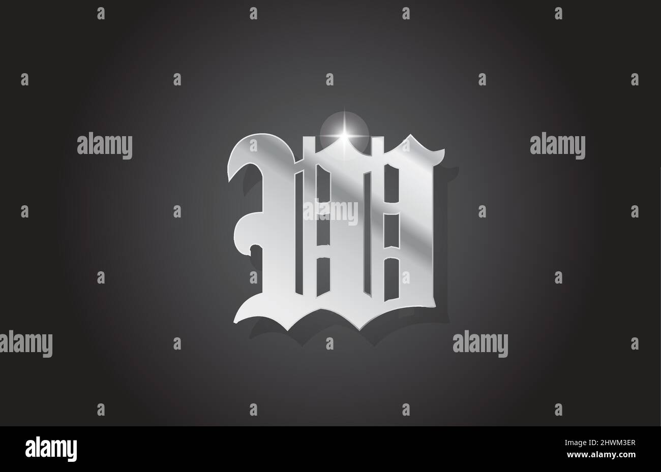 W vintage grey alphabet letter logo icon design. Creative template for ...