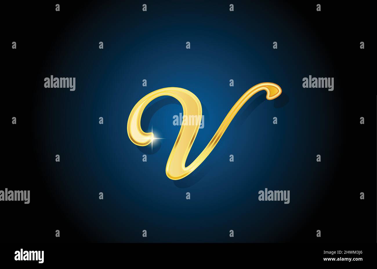 golden golden V alphabet letter logo icon design. Creative luxury ...