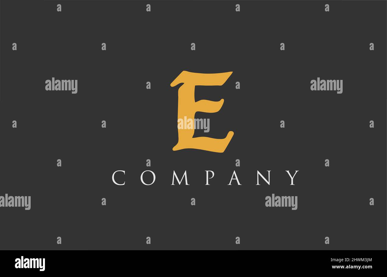 vintage letter E alphabet design. Creative logo icon template for ...