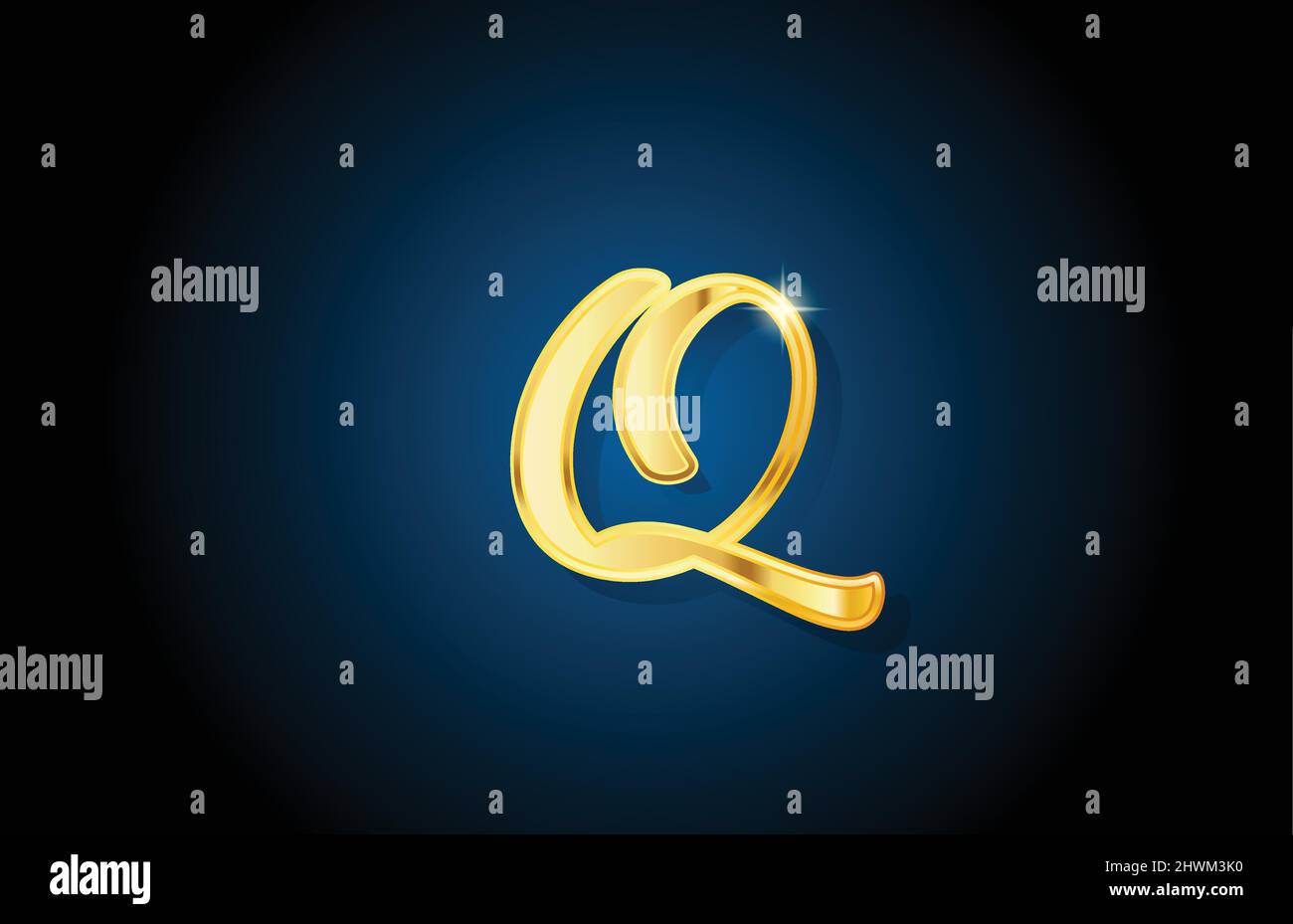 golden golden Q alphabet letter logo icon design. Creative luxury ...