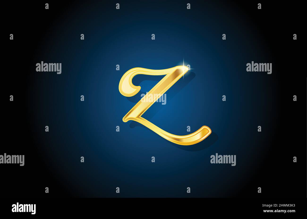 golden golden Z alphabet letter logo icon design. Creative luxury ...