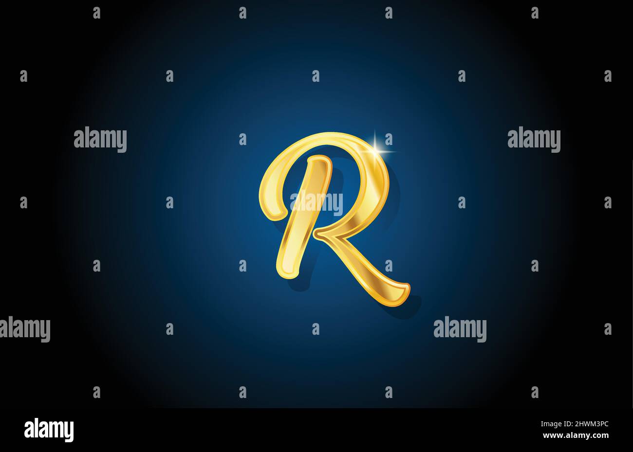 golden golden R alphabet letter logo icon design. Creative luxury ...