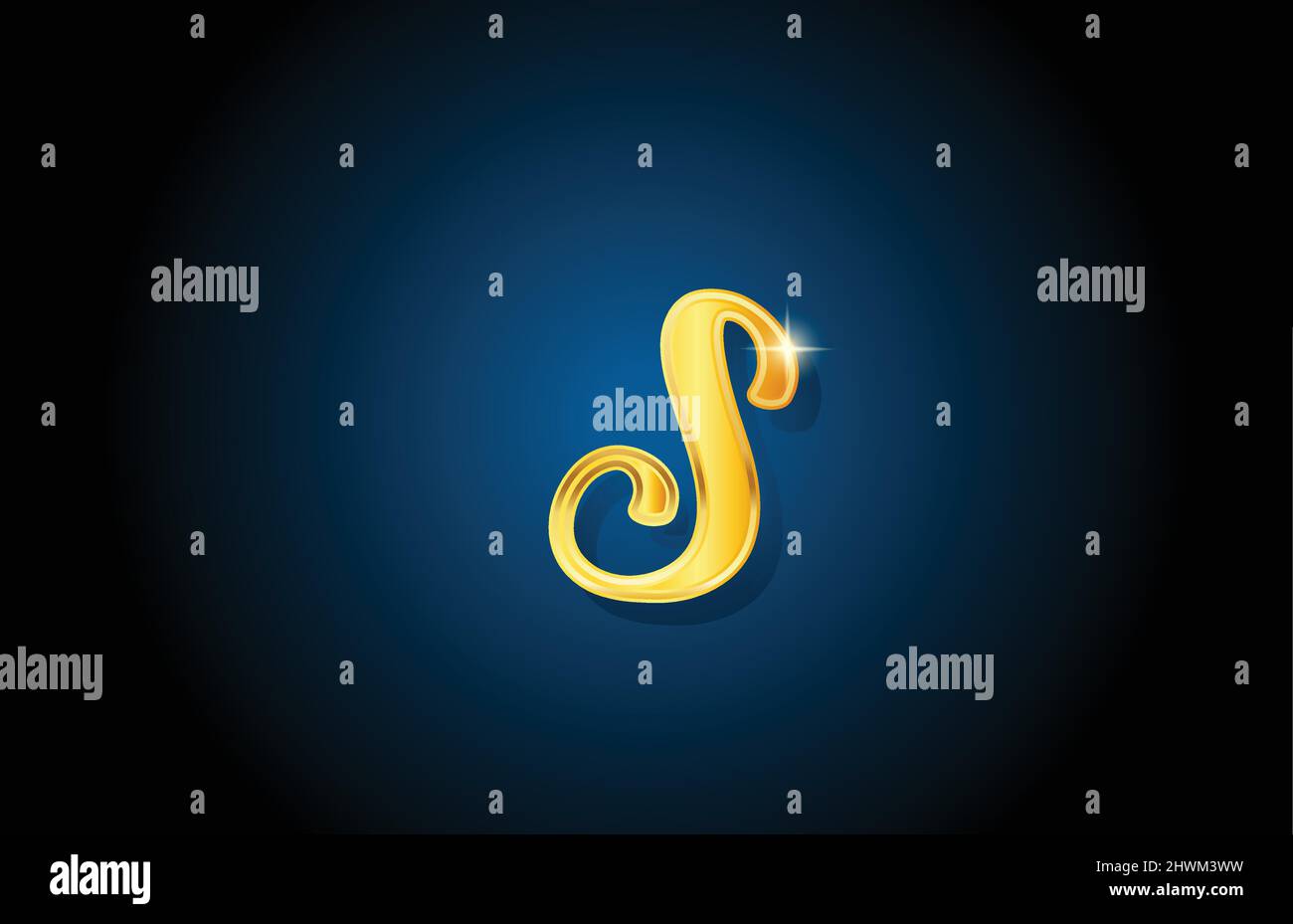 golden golden S alphabet letter logo icon design. Creative luxury ...