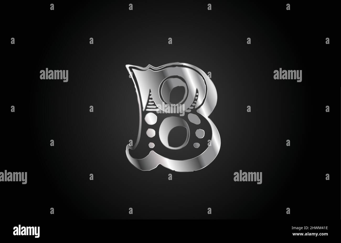 B vintage metal alphabet letter logo icon. Creative design for business ...