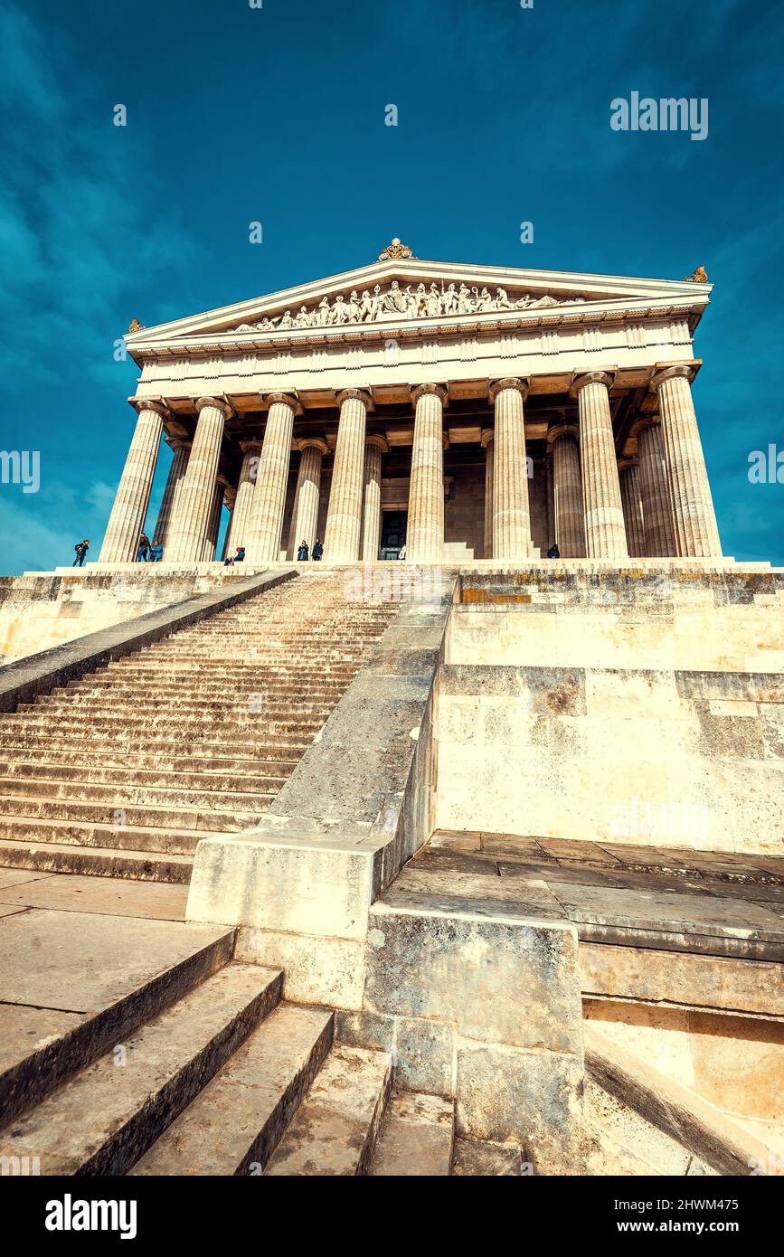 Walhalla Memorial Temple in Donaustauf in Bayern, Germany Stock Photo ...