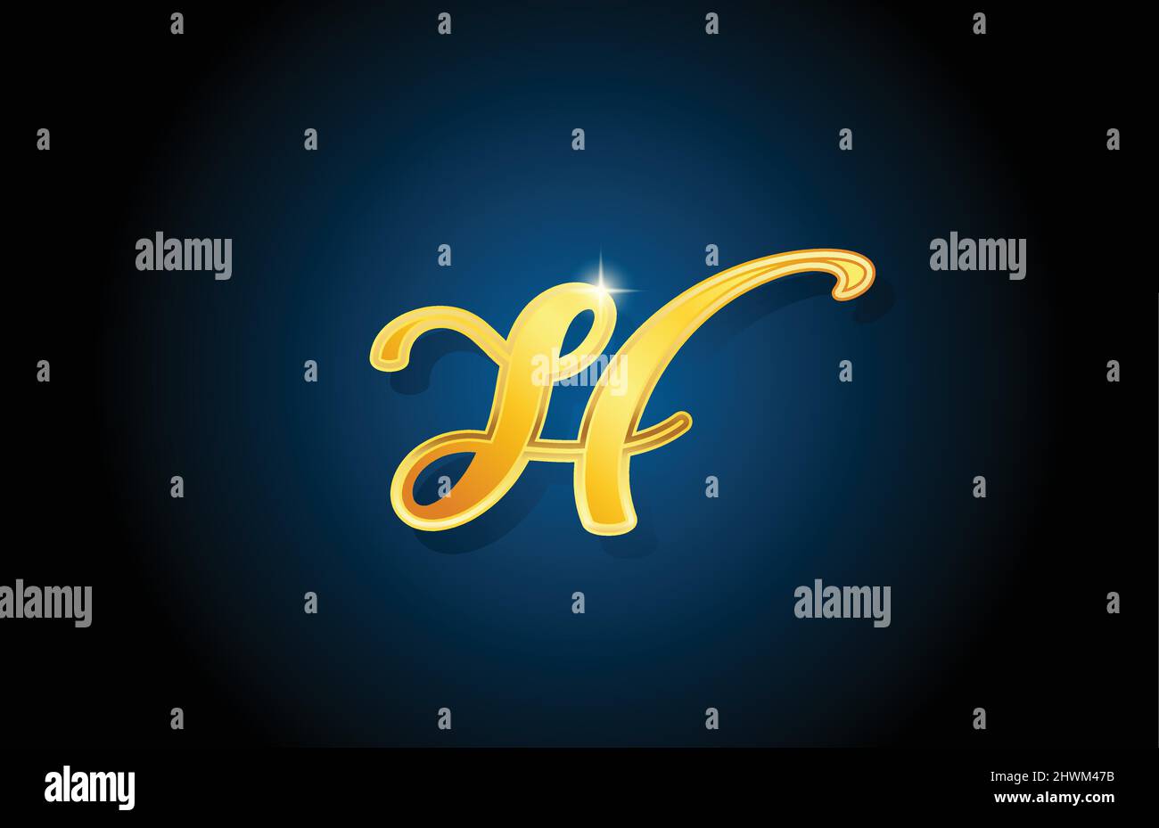 golden golden H alphabet letter logo icon design. Creative luxury ...