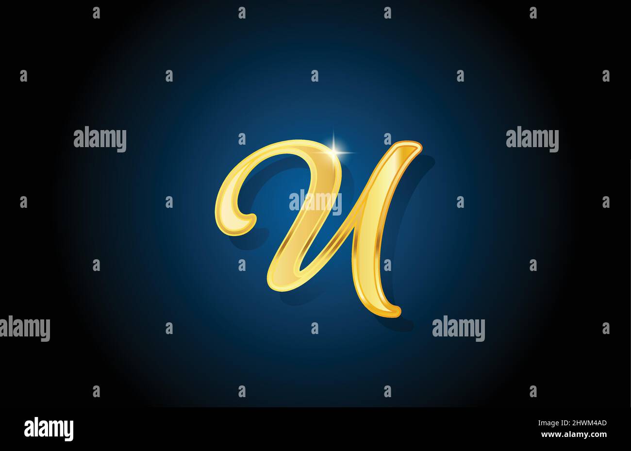 golden golden U alphabet letter logo icon design. Creative luxury ...
