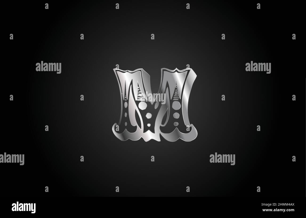 M vintage metal alphabet letter logo icon. Creative design for business ...
