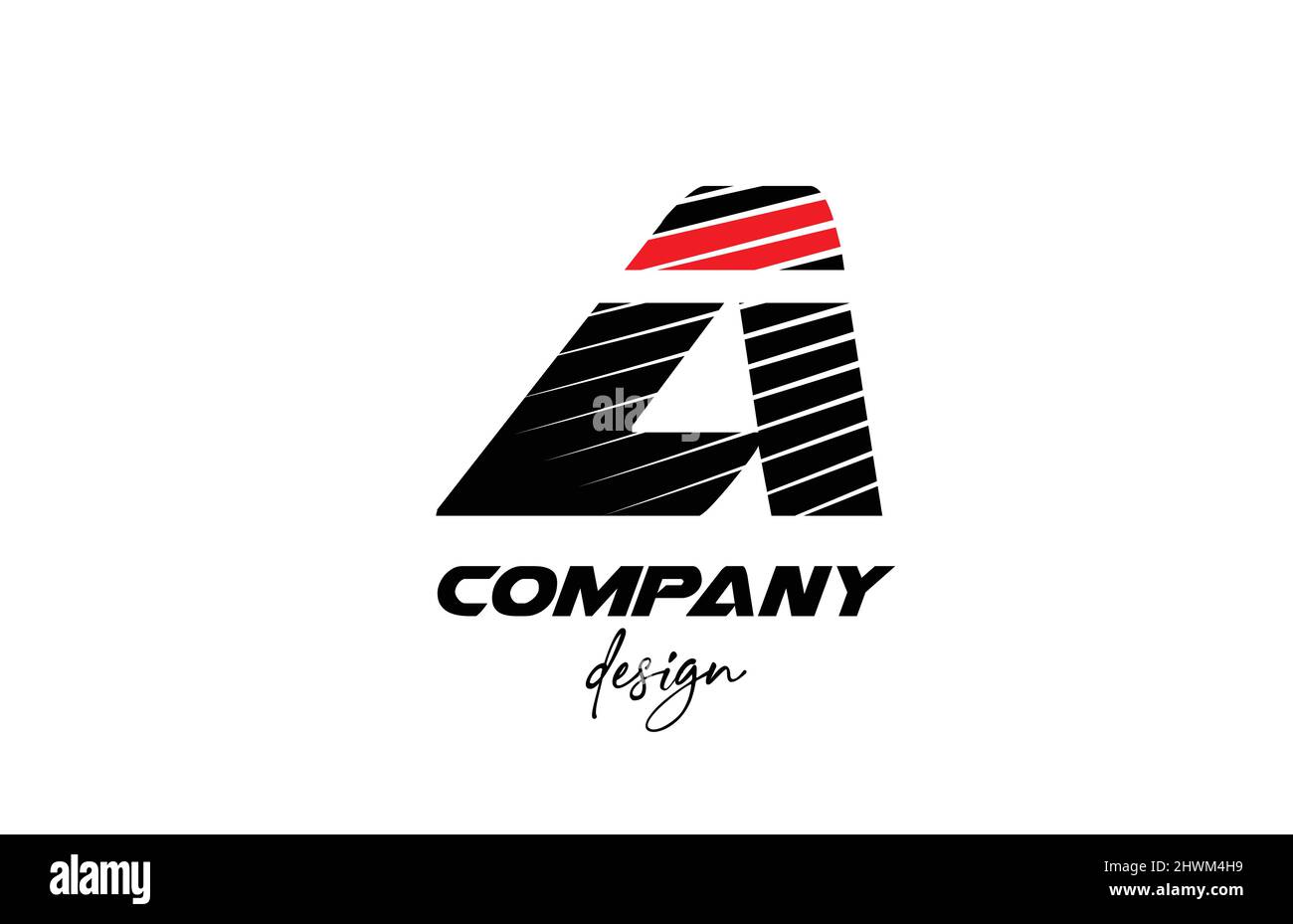 black and red A alphabet letter logo icon. Creative design for business ...