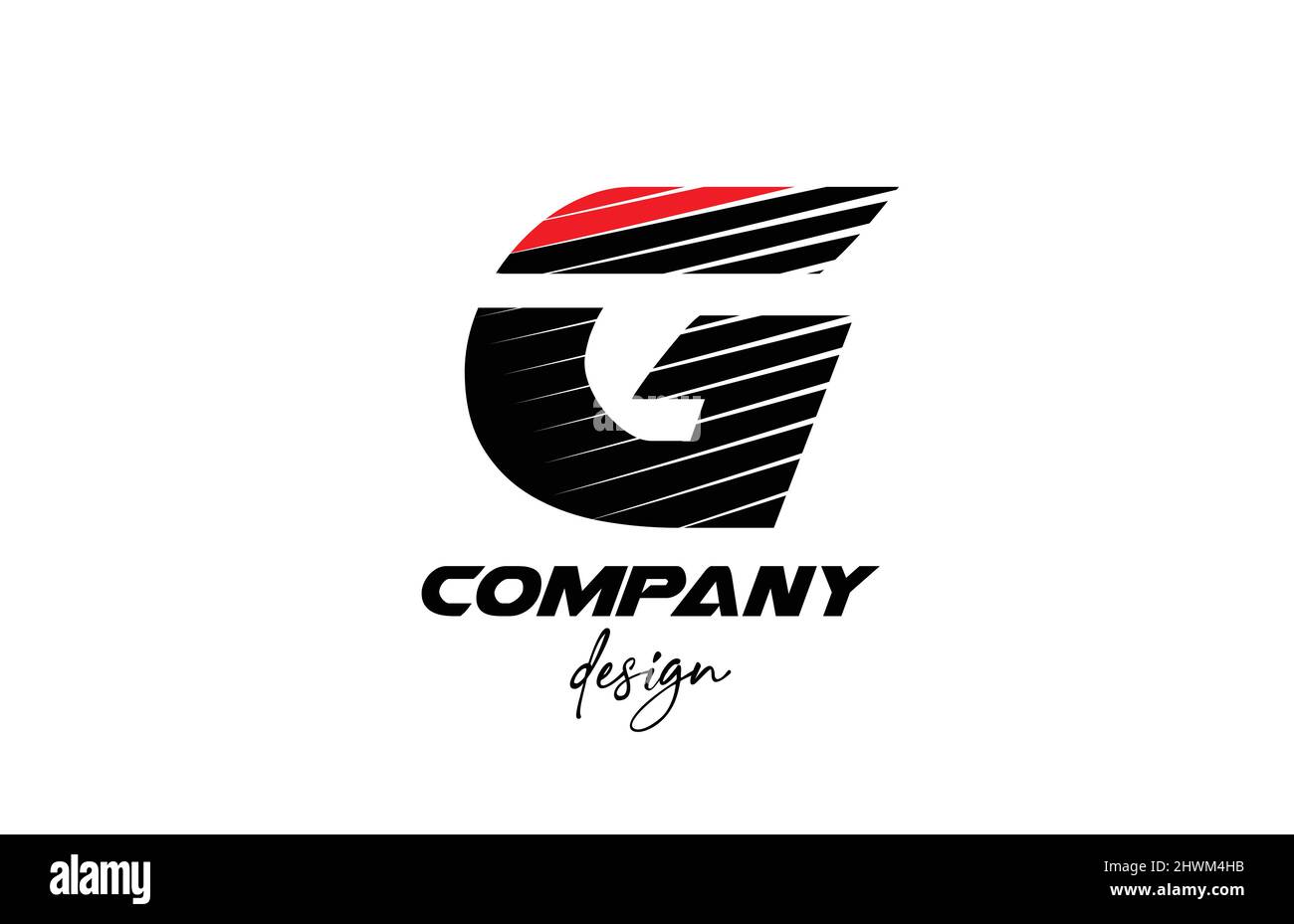 black and red G alphabet letter logo icon. Creative design for business ...