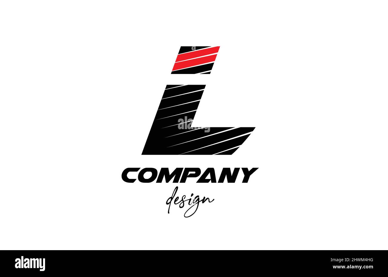 black and red L alphabet letter logo icon. Creative design for business ...