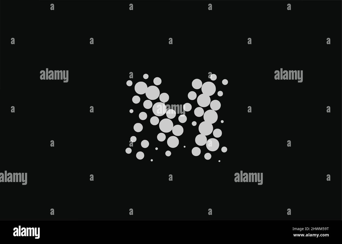 dotted M alphabet letter logo icon design. Creative template for ...