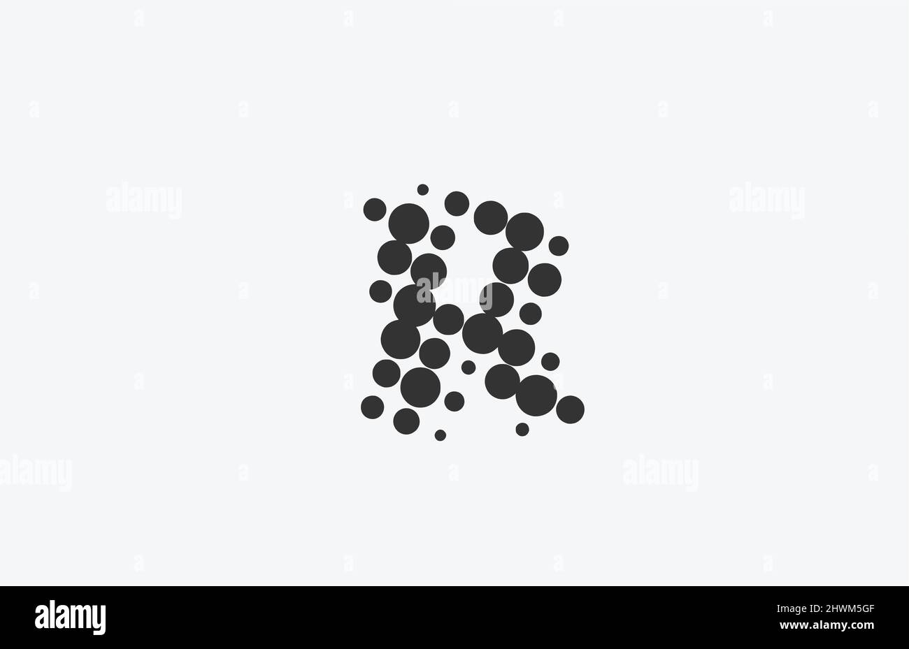 R dotted alphabet letter logo icon design. Creative template for ...