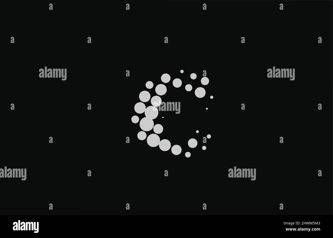 dotted C alphabet letter logo icon design. Creative template for ...