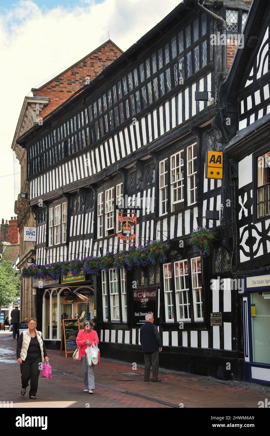 16th century Crown Hotel, High Street, Nantwich, Cheshire, England ...