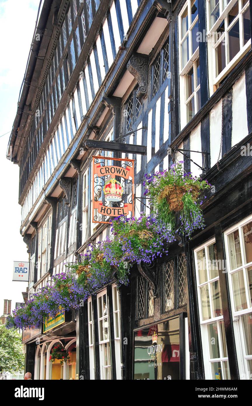 16th century Crown Hotel, High Street, Nantwich, Cheshire, England ...
