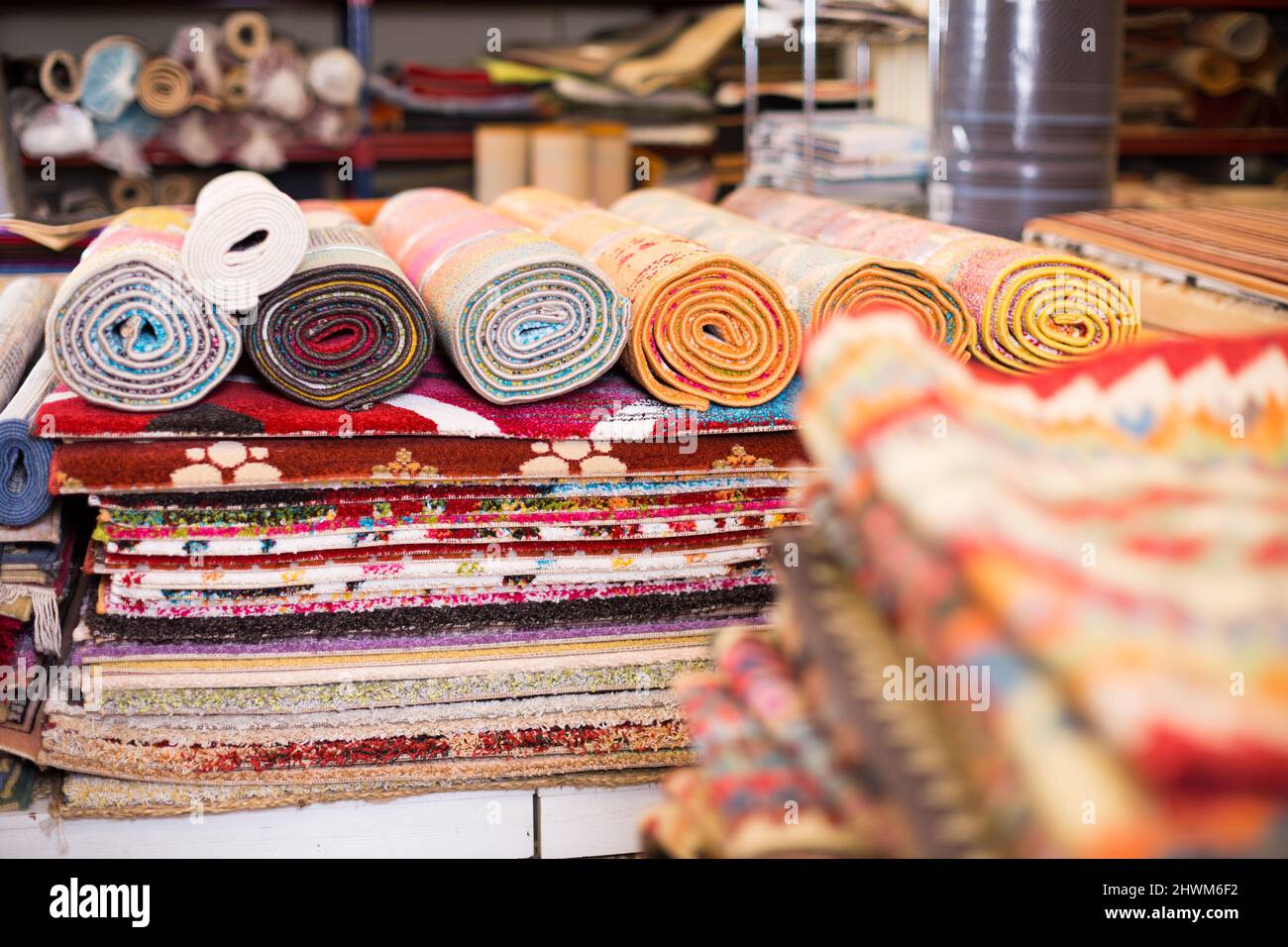 diversity of colour carpets Stock Photo - Alamy