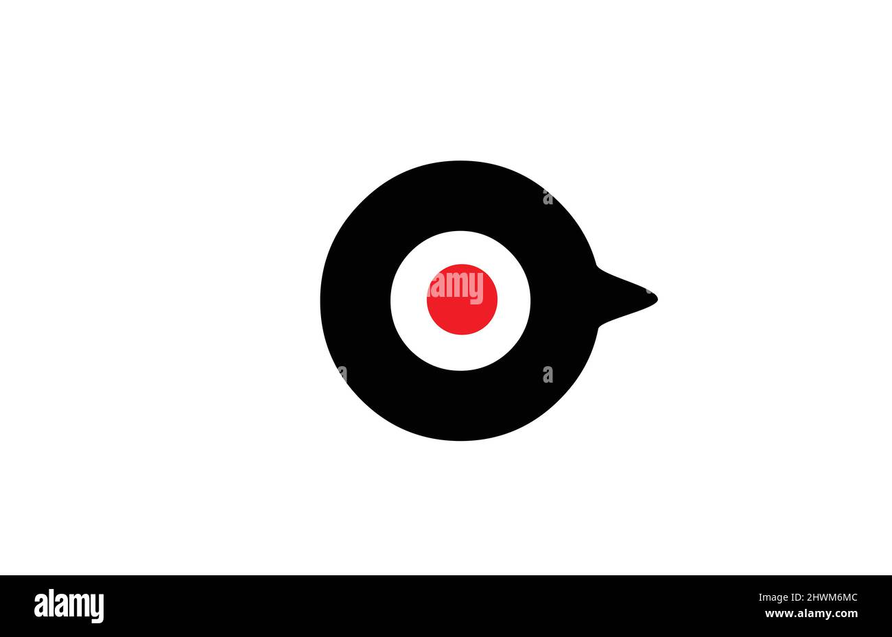 black white O alphabet letter logo icon design. Creative template for ...