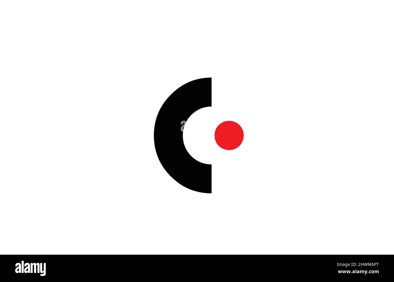black white C alphabet letter logo icon design. Creative template for ...