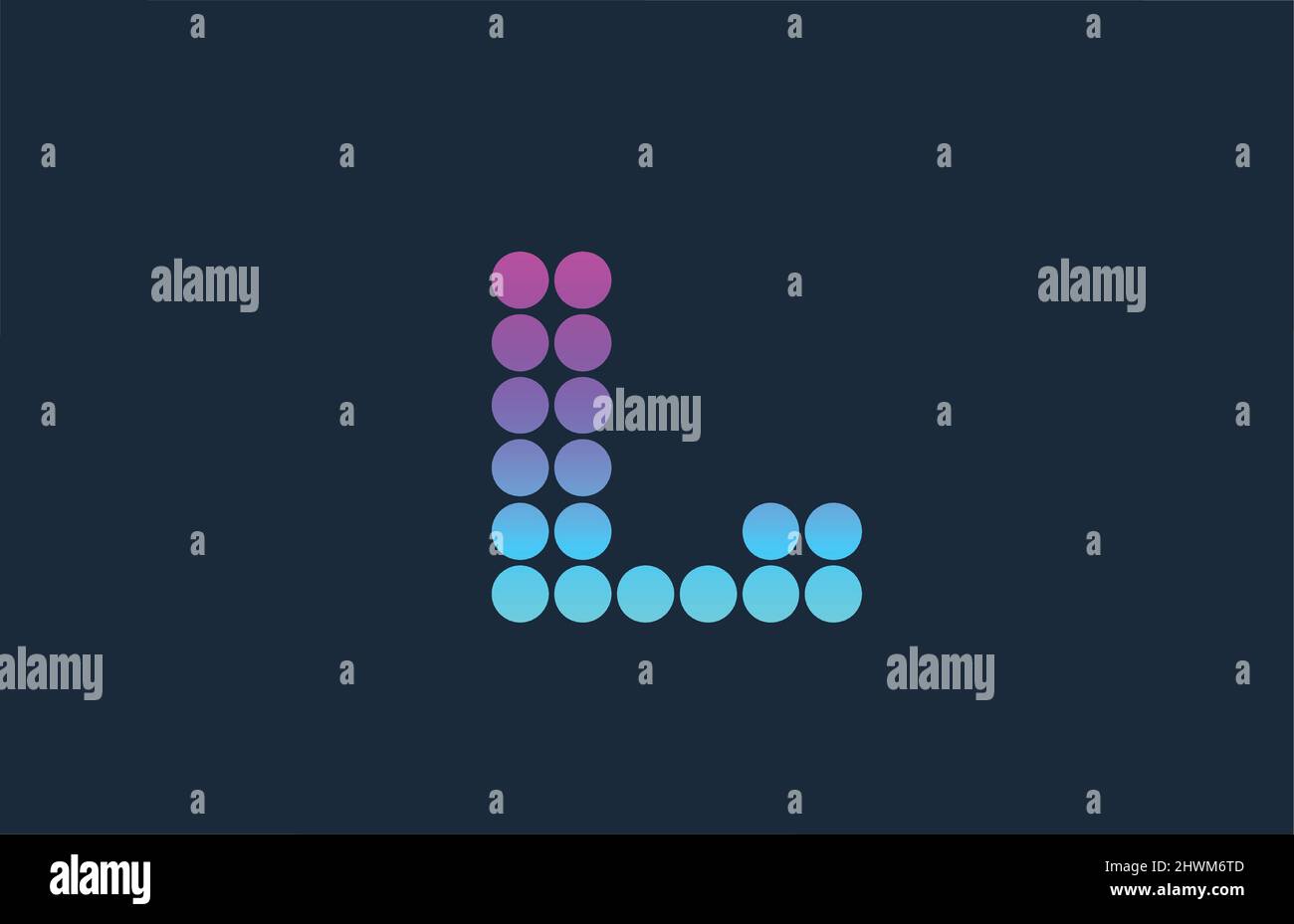 dot L pink blue alphabet letter logo icon design. Creative template for ...