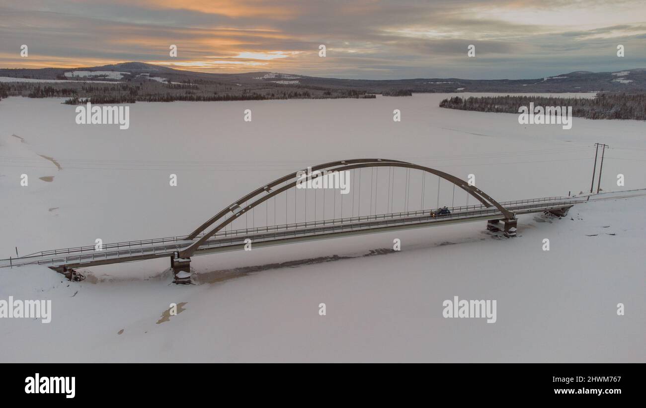 Beautiful concrete bridge suspended from the arch close to Herro ...