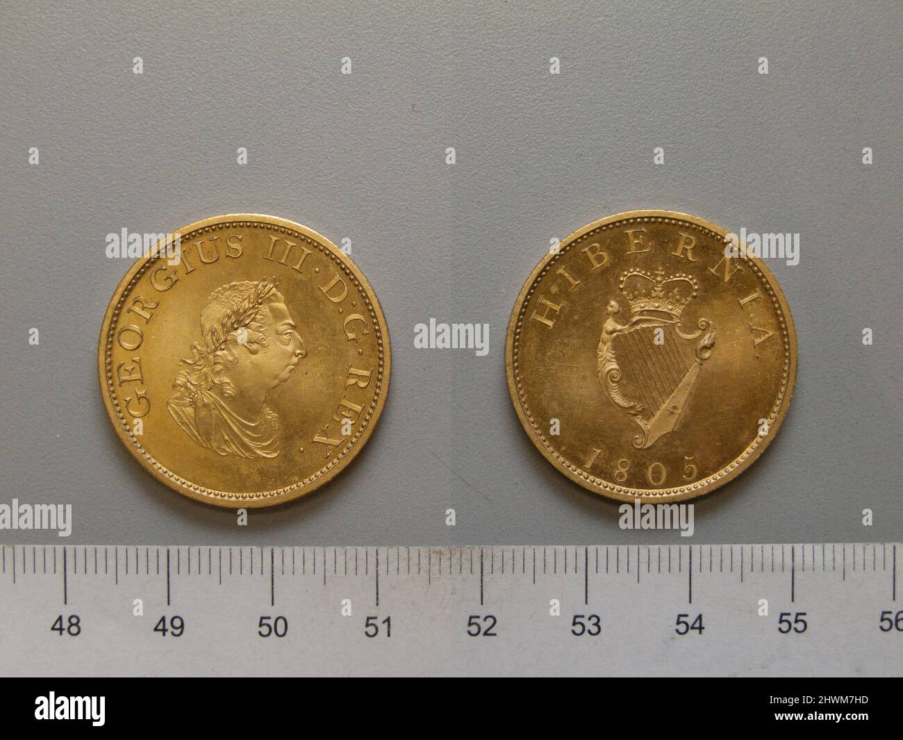 Halfpenny of George III, King of Great Britain from London. Ruler ...