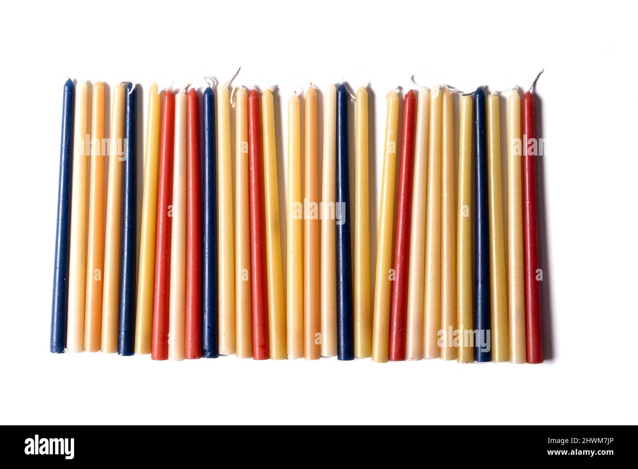 Festive composition with traditional Jewish candles for the Hanukkah ...