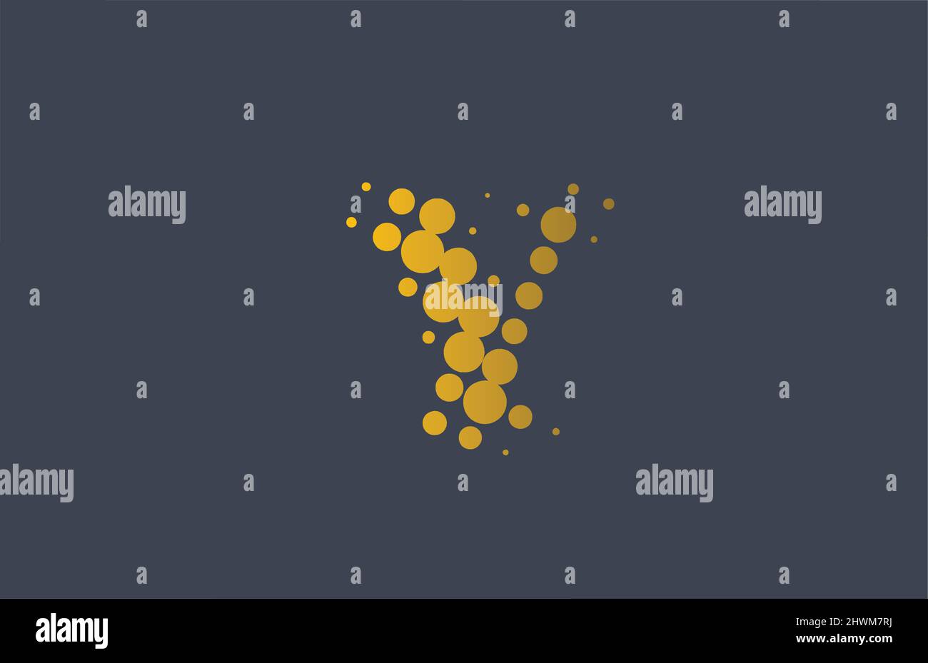 yellow dotted Y alphabet letter logo icon design. Creative template for ...