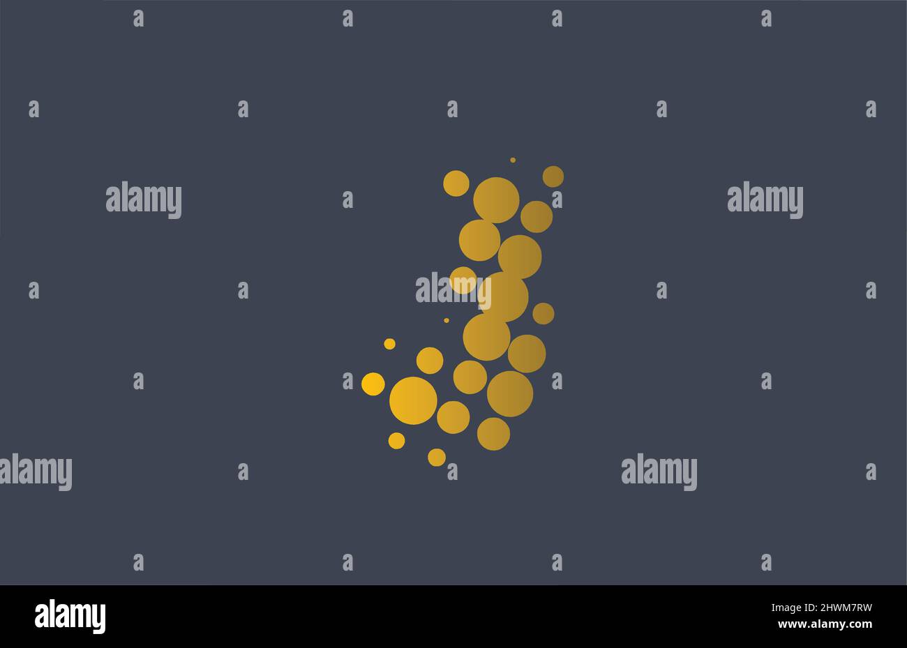 yellow dotted J alphabet letter logo icon design. Creative template for ...