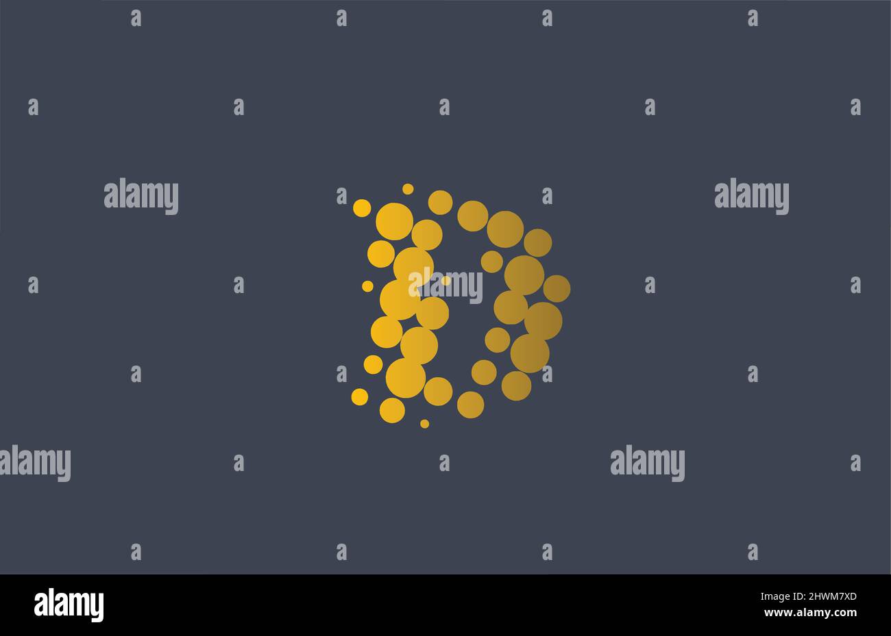 yellow dotted D alphabet letter logo icon design. Creative template for ...
