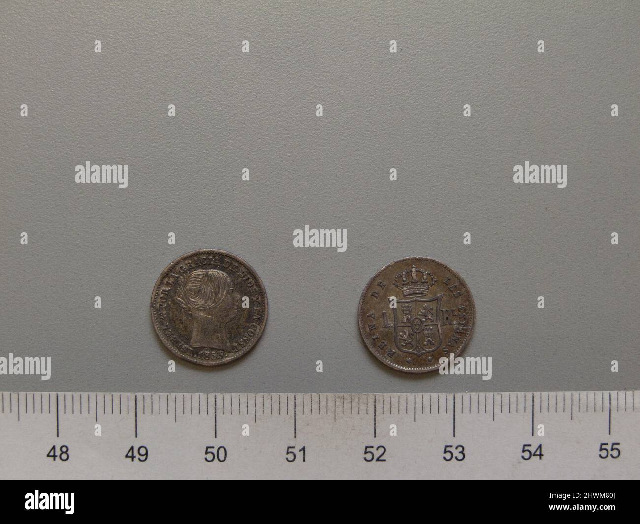 1 Real of Isabella II, Queen of Spain from Barcelona. Ruler: Isabella ...