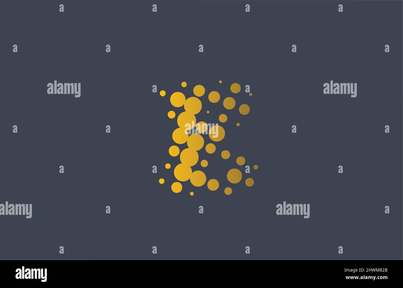 yellow dotted E alphabet letter logo icon design. Creative template for ...
