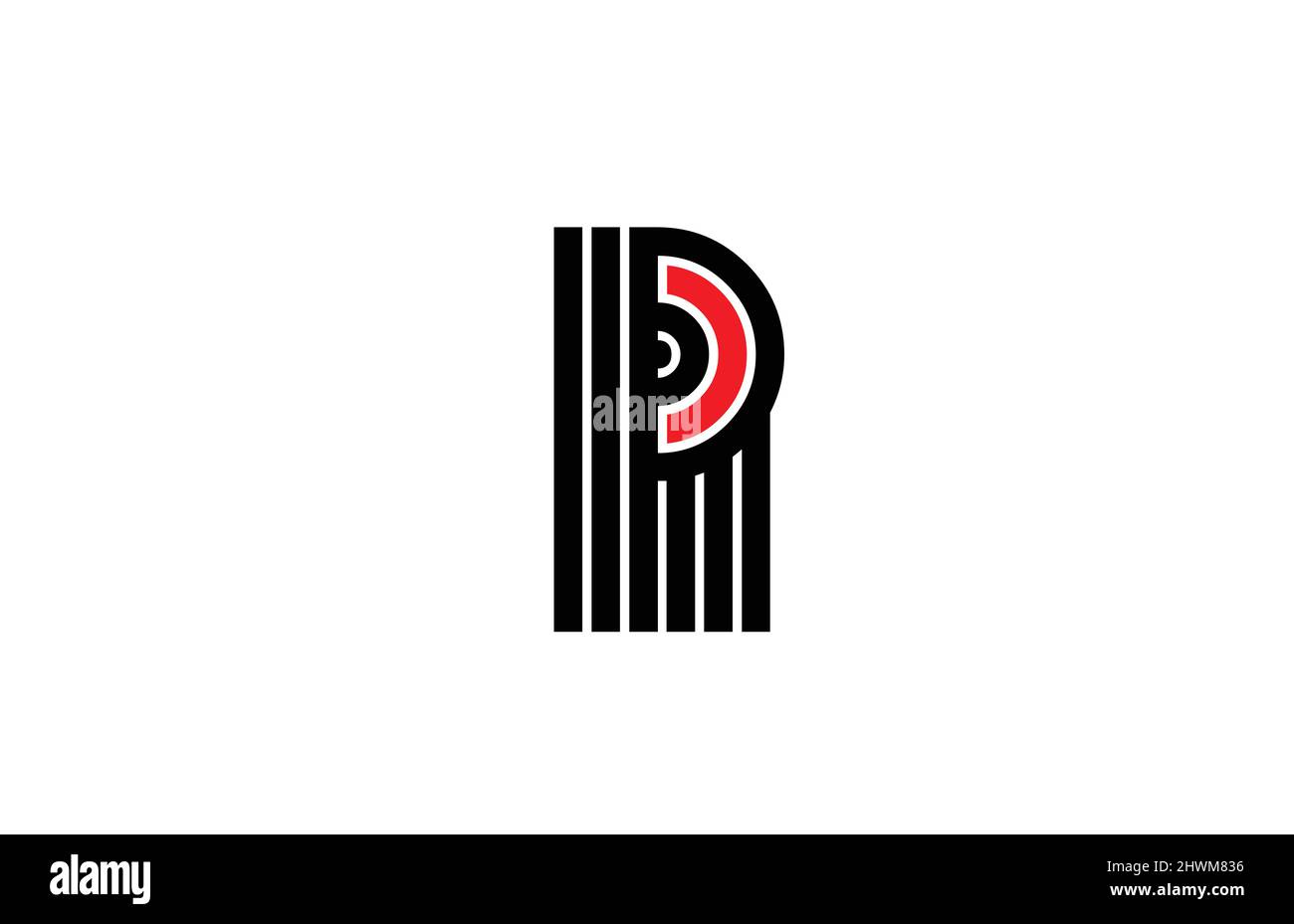 red line R alphabet letter logo icon. Creative design template for ...