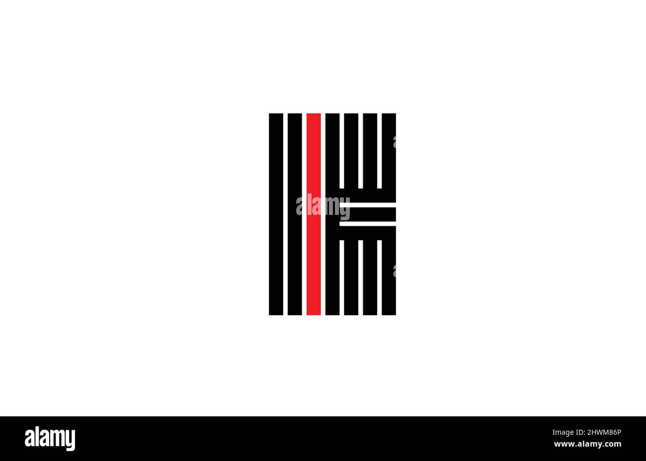 red line H alphabet letter logo icon. Creative design template for ...