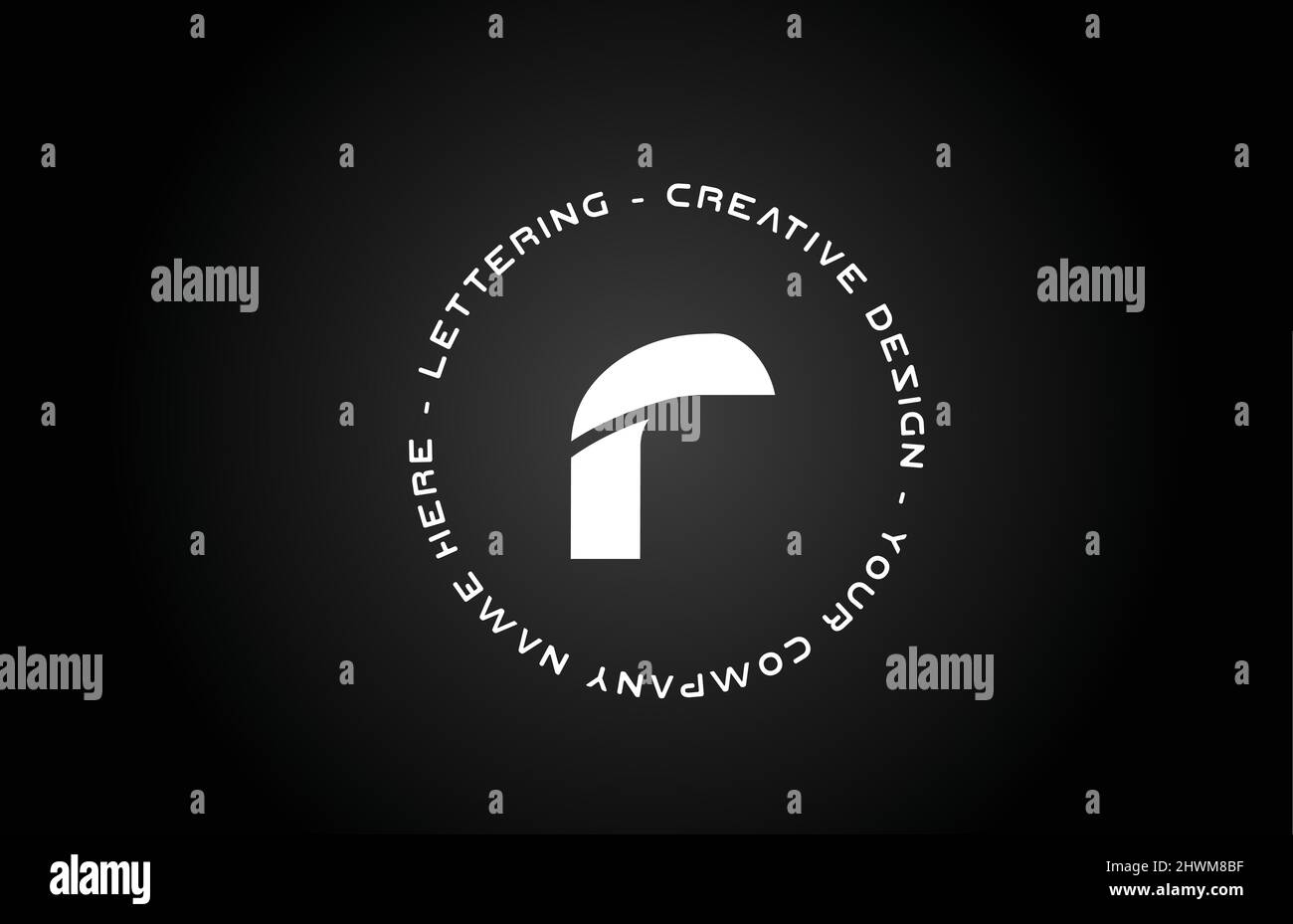 Circle R black and white alphabet letter logo icon design. Creative ...