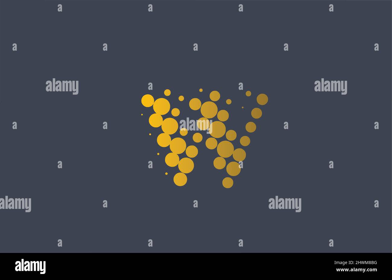 yellow dotted W alphabet letter logo icon design. Creative template for ...