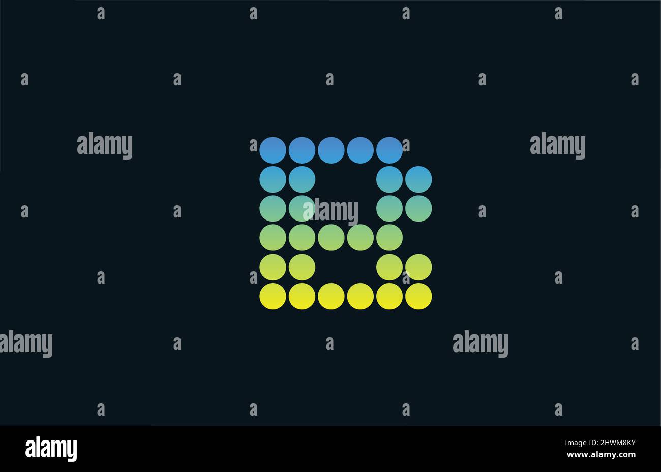 dot B green yellow alphabet letter logo icon design. Creative template ...