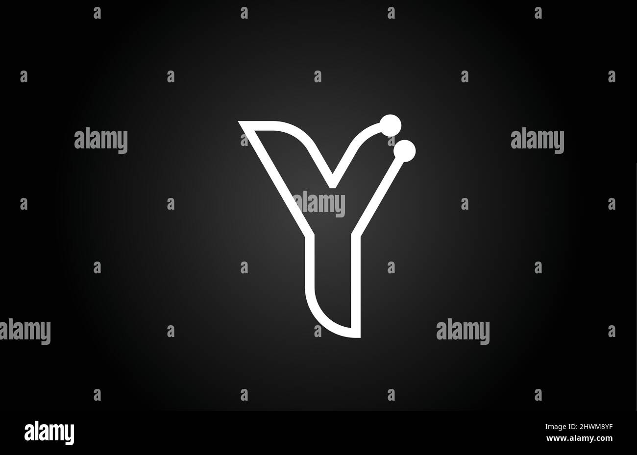 Y alphabet letter logo icon design with dot and line. Creative template ...