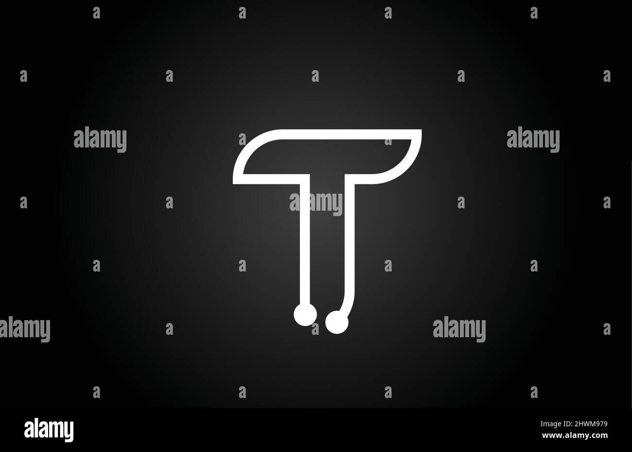 T alphabet letter logo icon design with dot and line. Creative template ...