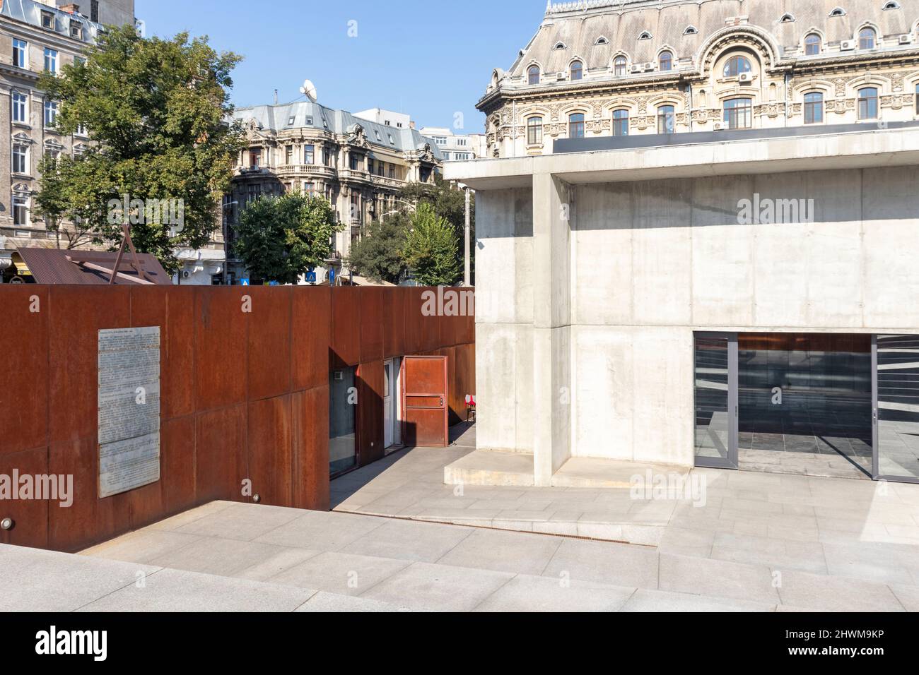BUCHAREST, ROMANIA - AUGUST 16, 2021: Holocaust Memorial at the center ...