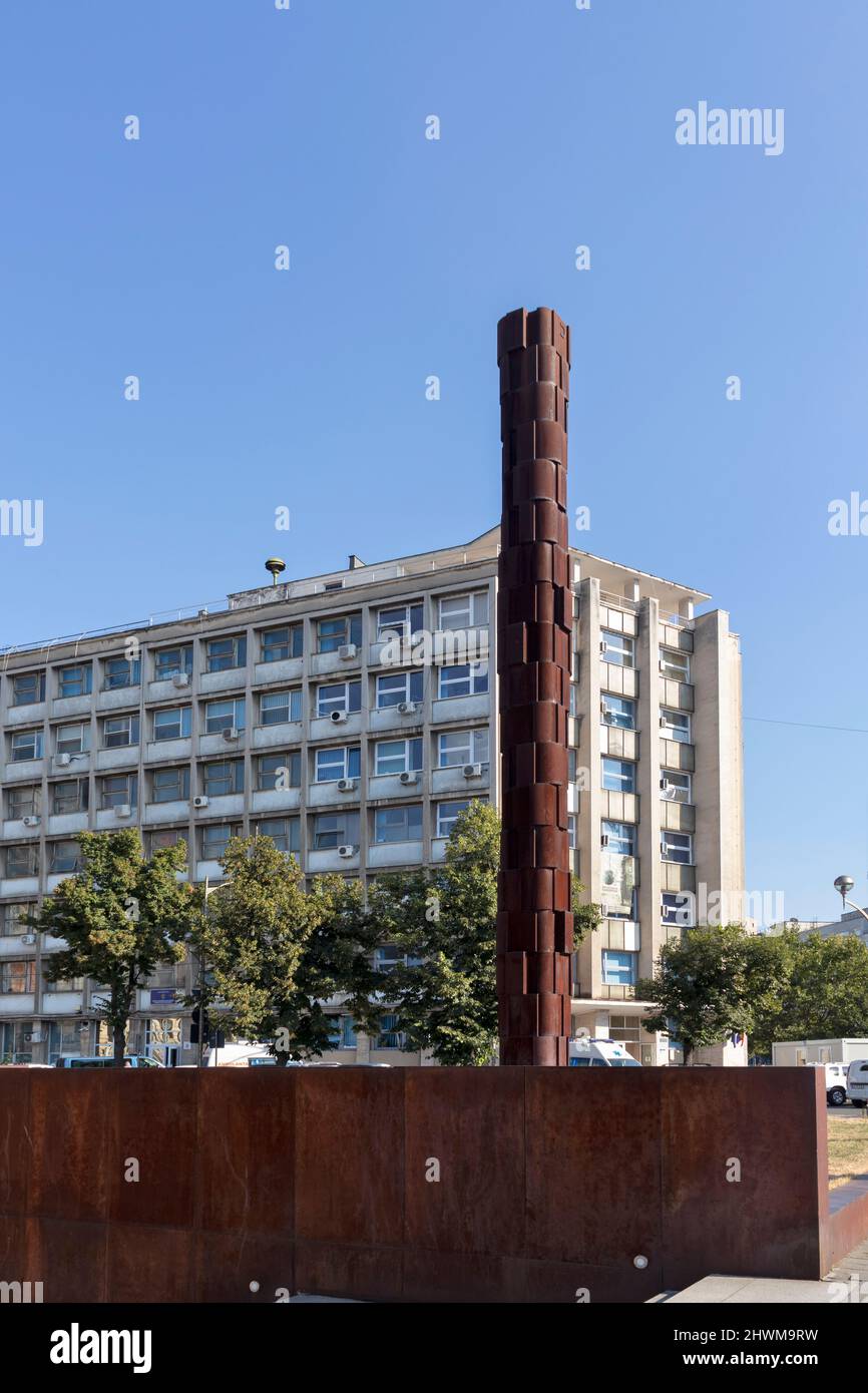 BUCHAREST, ROMANIA - AUGUST 16, 2021: Holocaust Memorial at the center ...