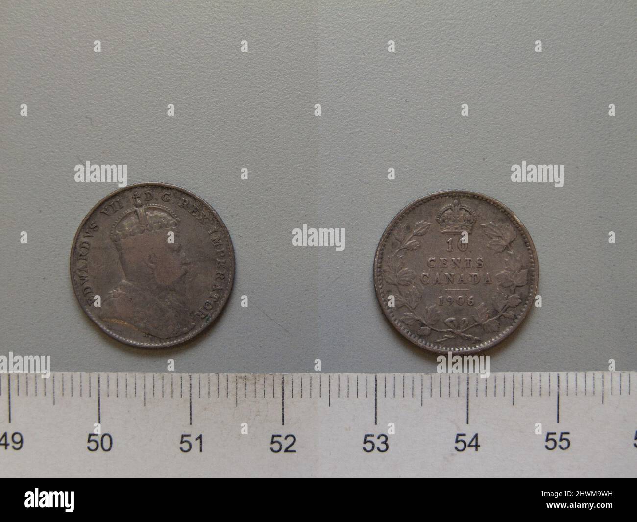 10 Cents of Edward VII, King of Great Britain from London. Ruler ...