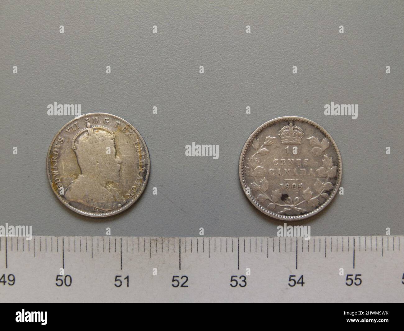 10 Cents of Edward VII, King of Great Britain from London. Ruler ...