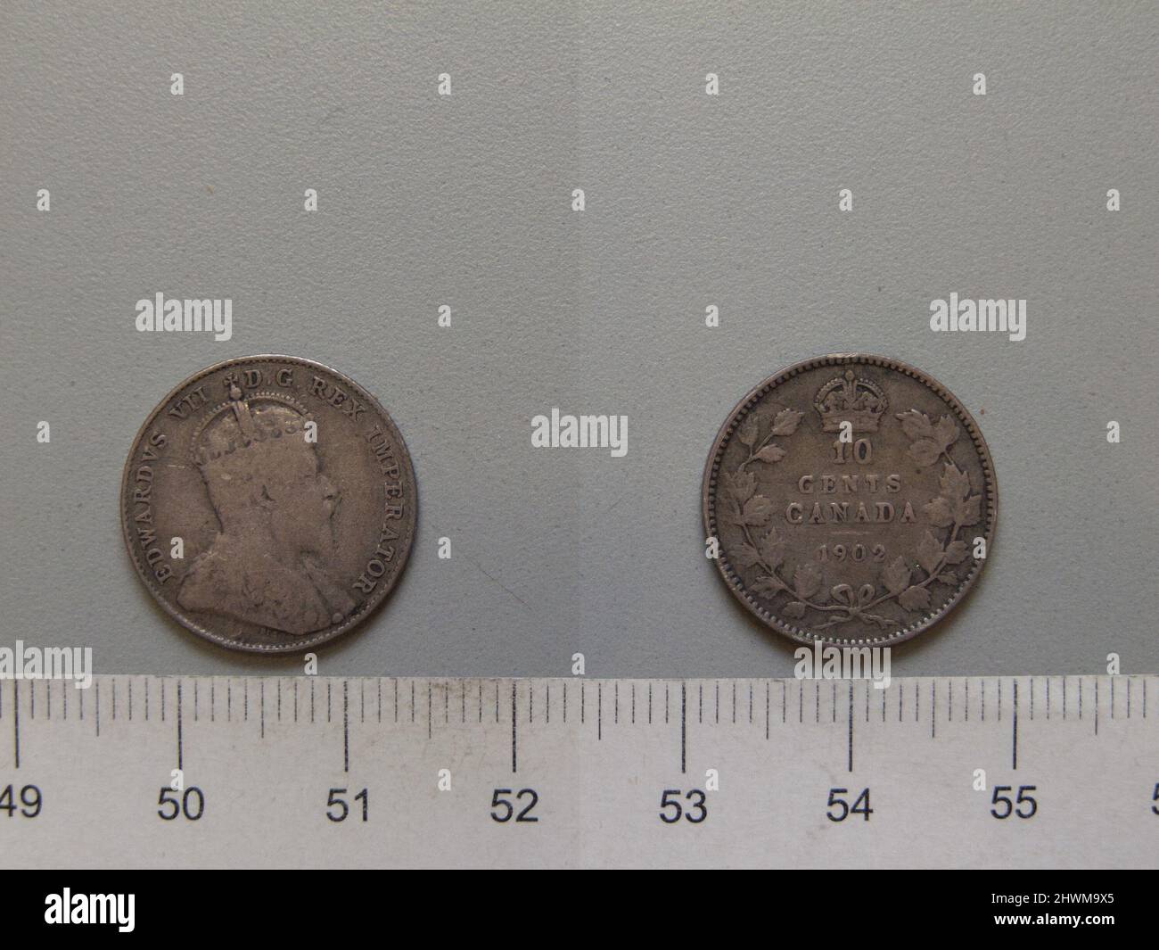 10 Cents of Edward VII, King of Great Britain from London. Ruler ...