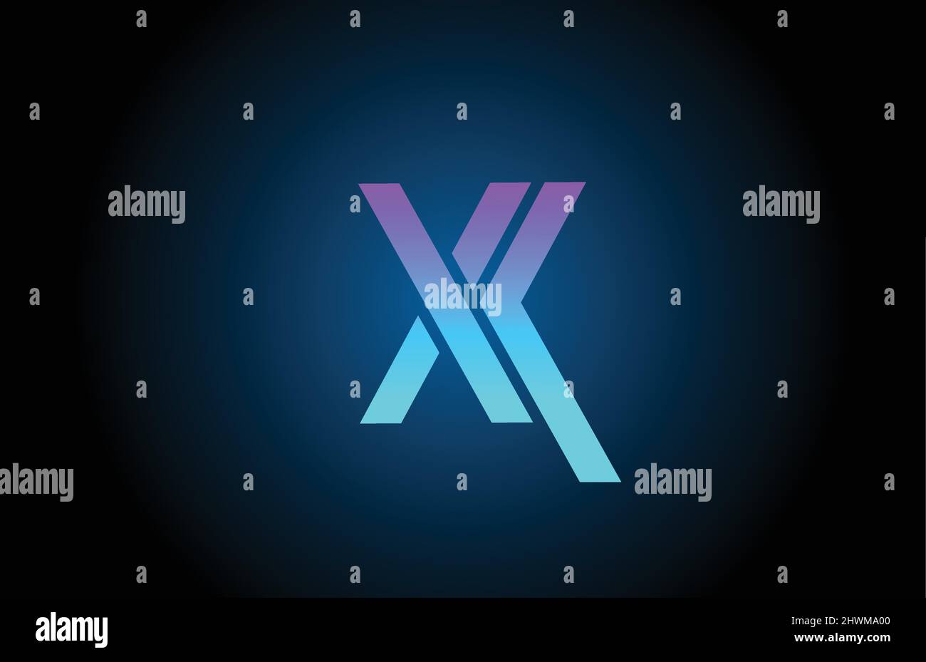 X blue alphabet letter logo icon with line design. Creative template ...