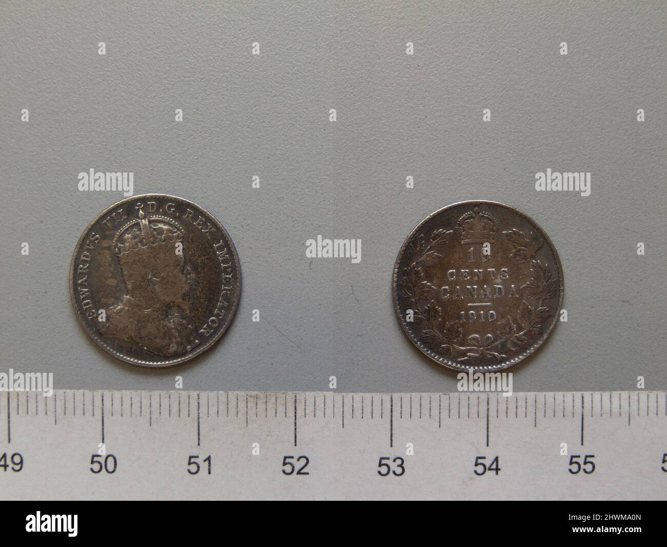 10 Cents of Edward VII, King of Great Britain from London. Ruler ...