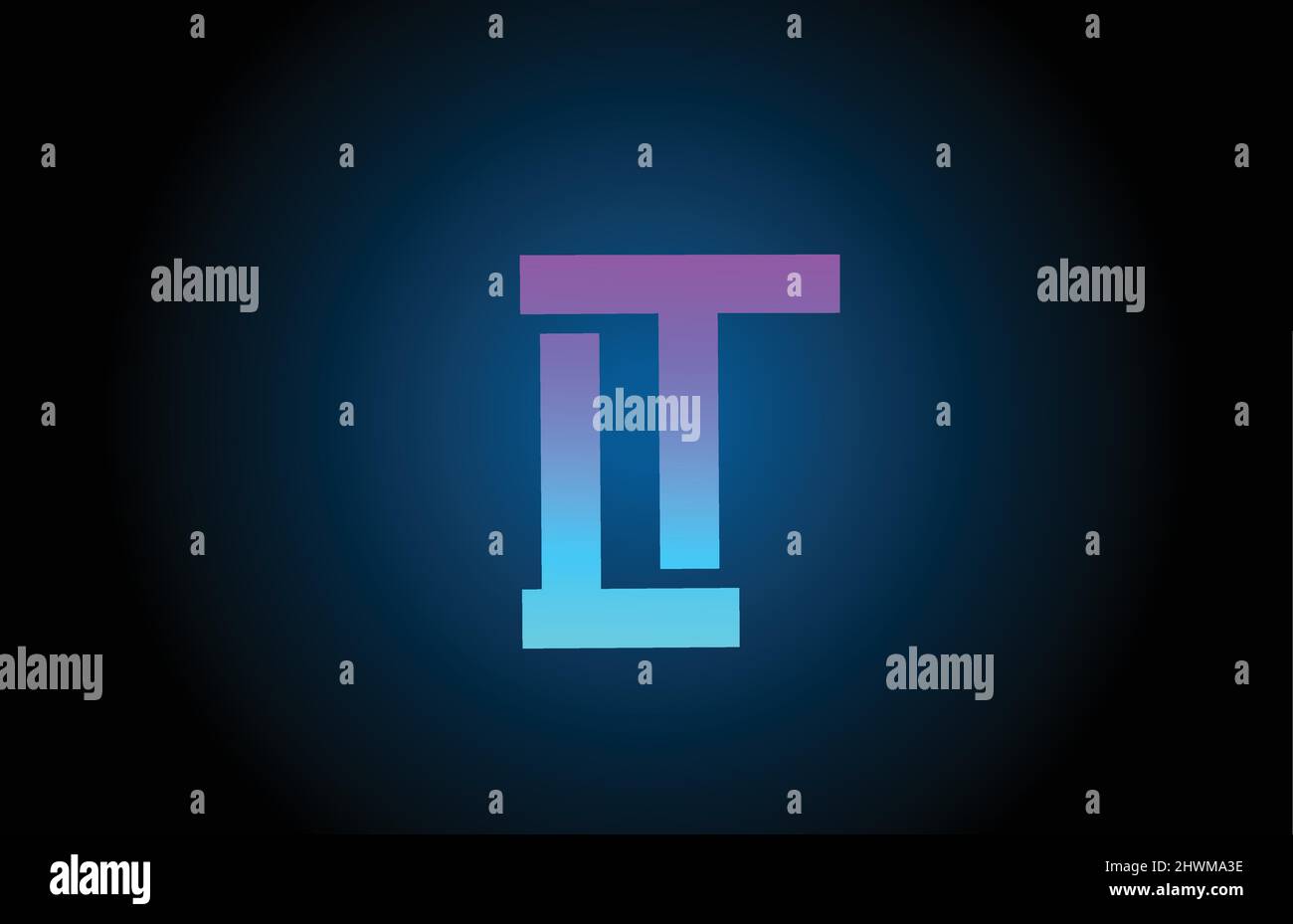 I blue alphabet letter logo icon with line design. Creative template ...