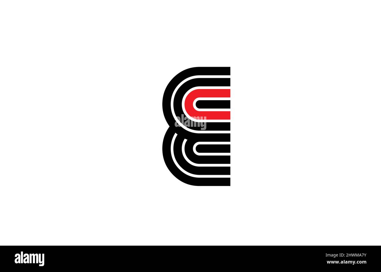 red line E alphabet letter logo icon. Creative design template for ...